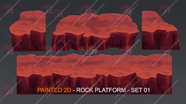 Painted Rockstone 2D Sprites collection - Set 01 - kstormstudio.com